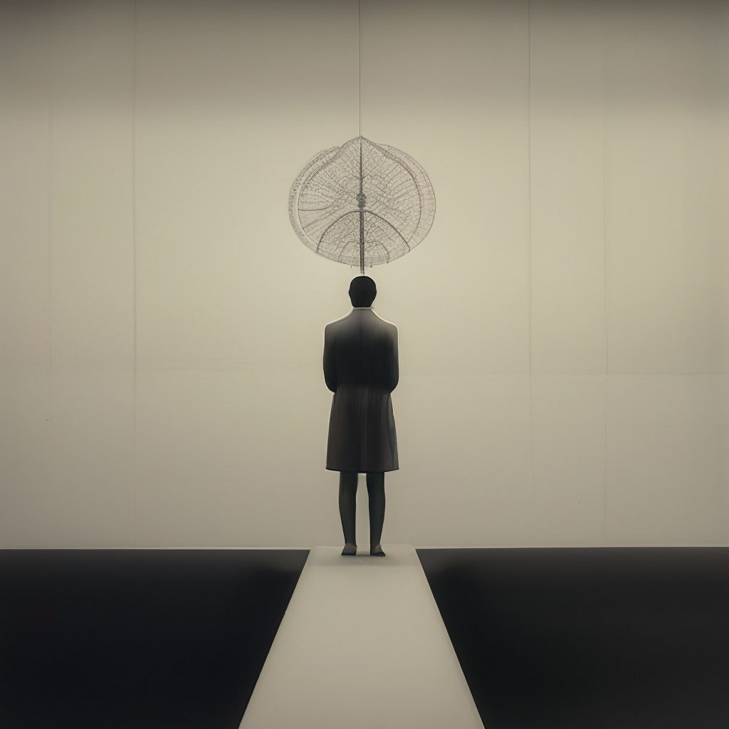 "Mental disorder, minimalism, neurography" — image created in Shedevrum