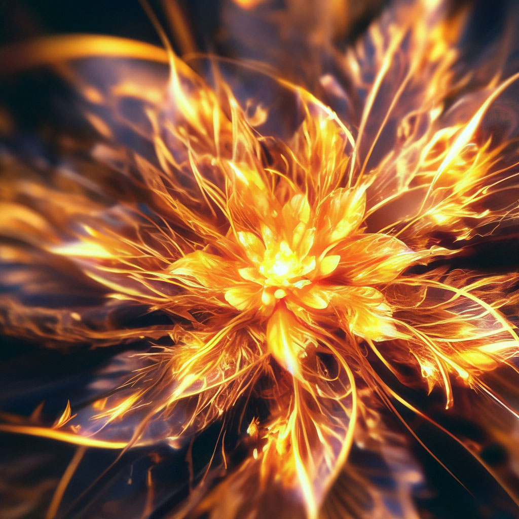 "Flower of fire, patterned petals, elegant, beautiful, fantasy,fire ...