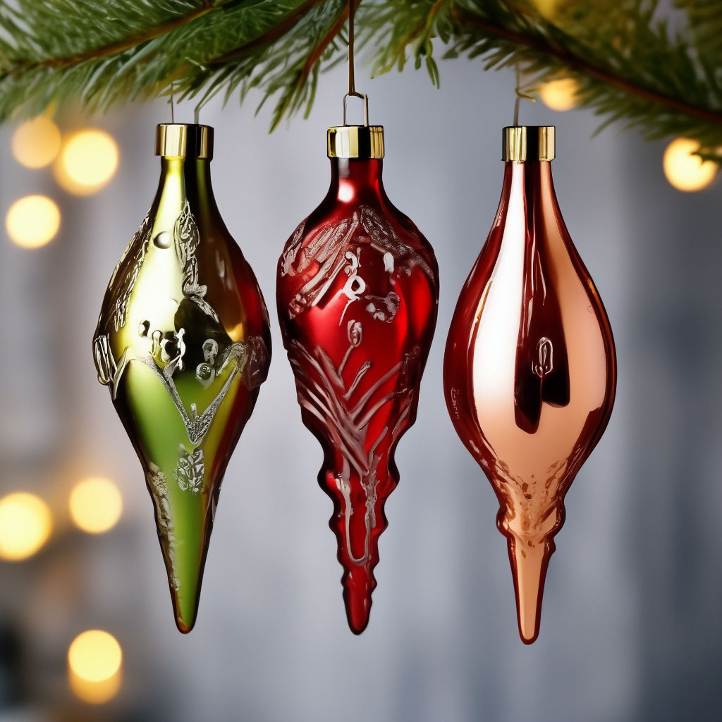 "Collectible glass Christmas tree toy in the form of 3 different ...