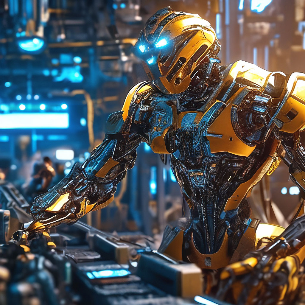 "High-tech bio-terminator robots build a high-tech bio-technological ...