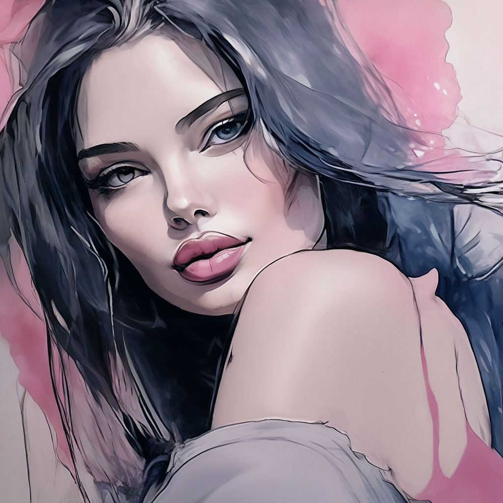 "Art sketch,pale pink,pale blue,wet watercolor, acrylic, ink,ink ...