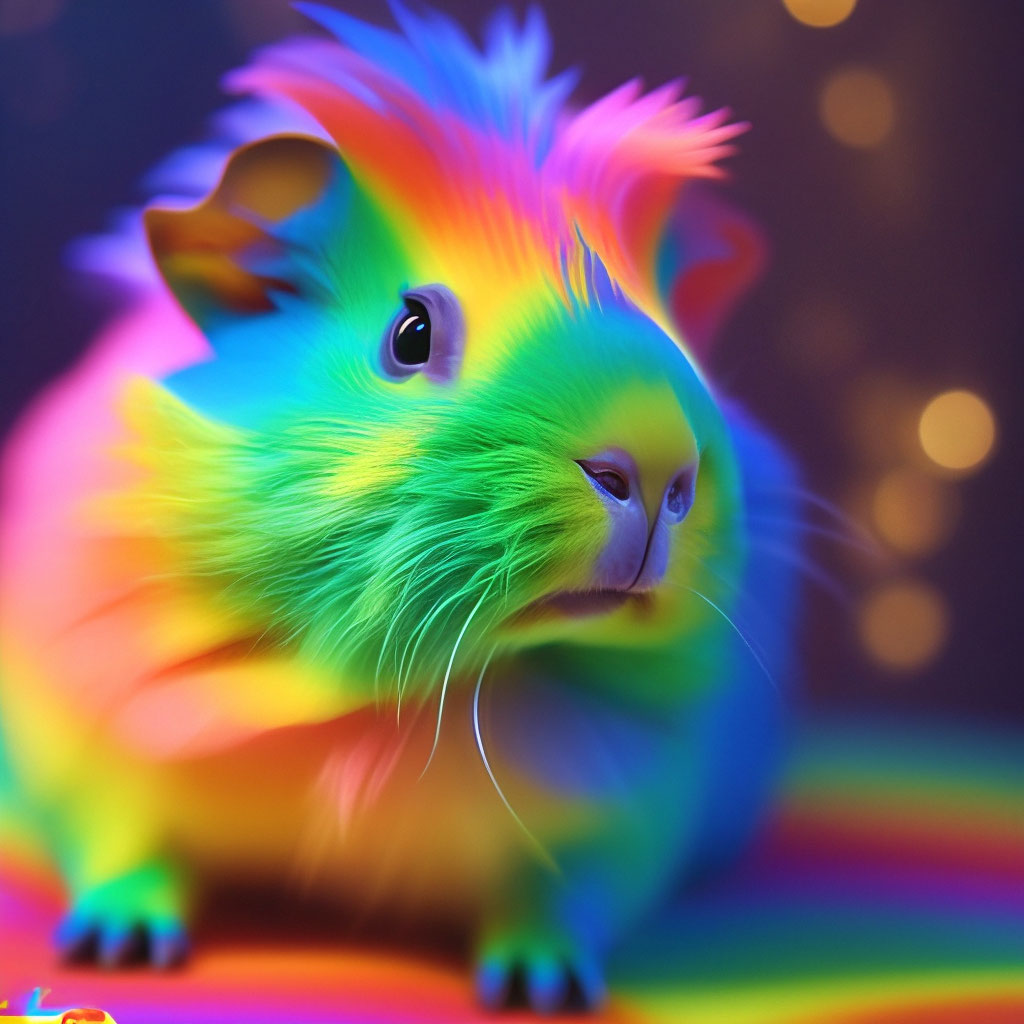 "Rainbow guinea pig. very, very, very, very, very cool and rainbow, and ...