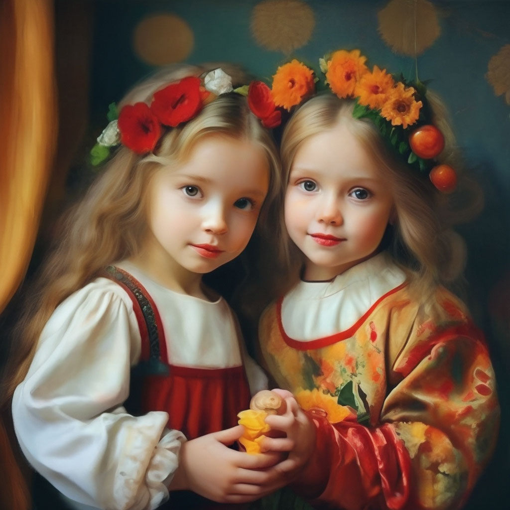 "Little Olesya was friends with Olya" — image created in Shedevrum