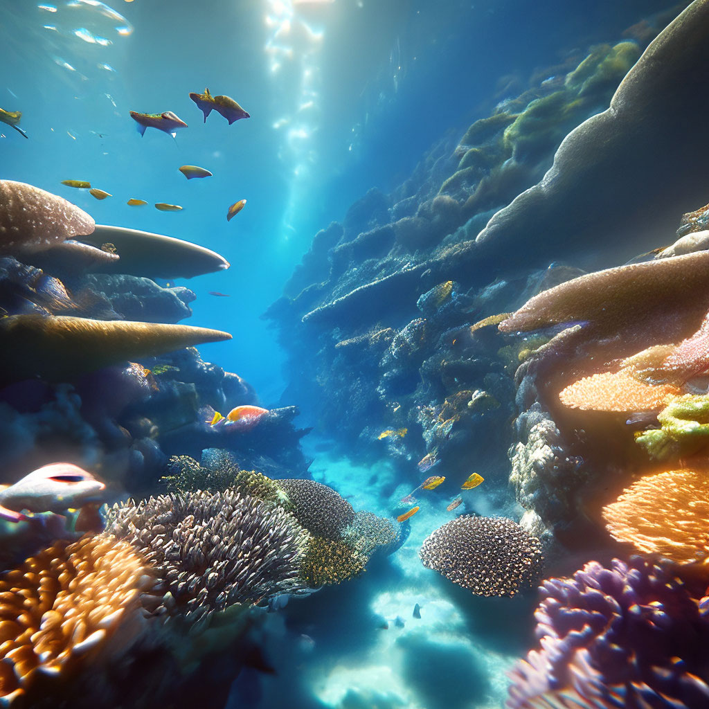 "Mariana trench, deep fishes, fotorealistic, 32K rendering, 30mm lens ...