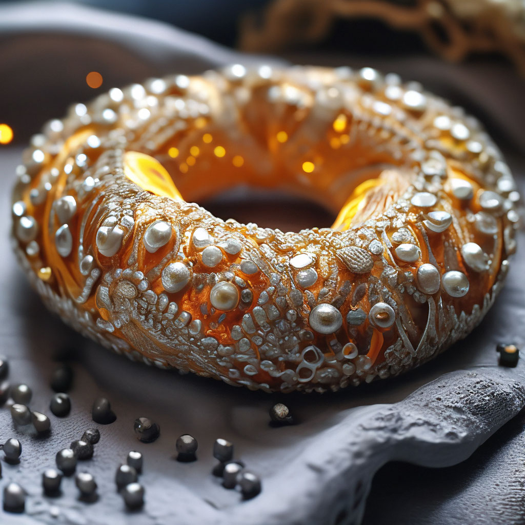 "Embroidery, bagel, realistic texture, embroidered, realistic material ...