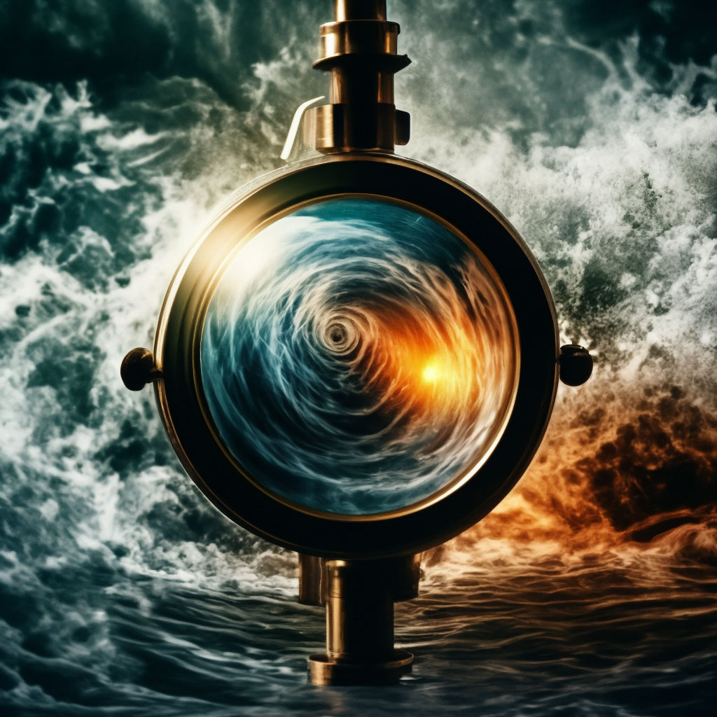 "An abstract image that combines the concepts of a storm and a ...