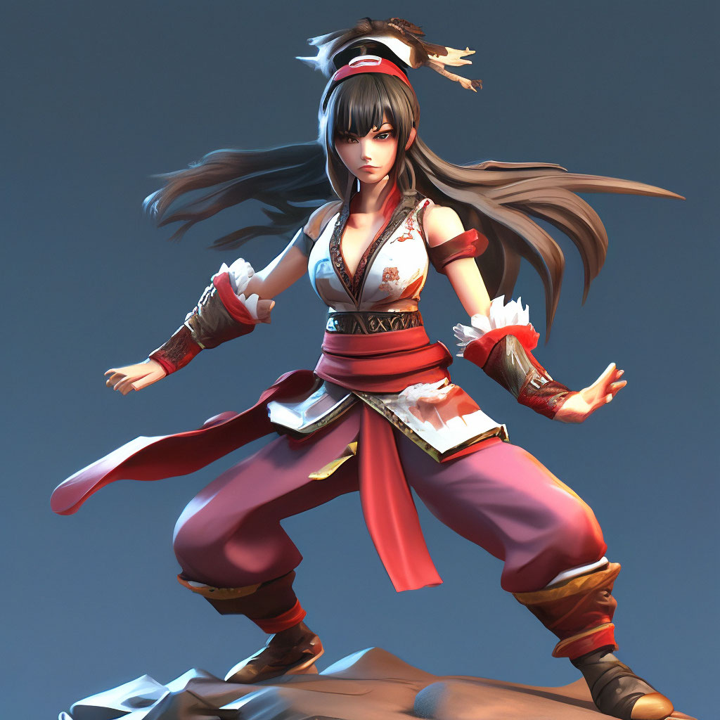 "3d model mmorpg character beautiful girl kung fu master dao" — image ...