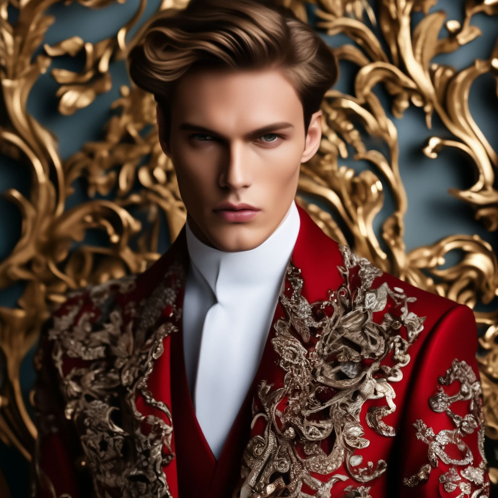 "Thematic photo shoot, male supermodel, magazine cover, filigree ,haute ...
