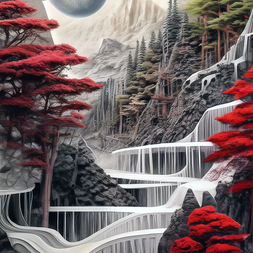"Fabulous landscape, convex, hyperrealism, microdetalization, surreal ...