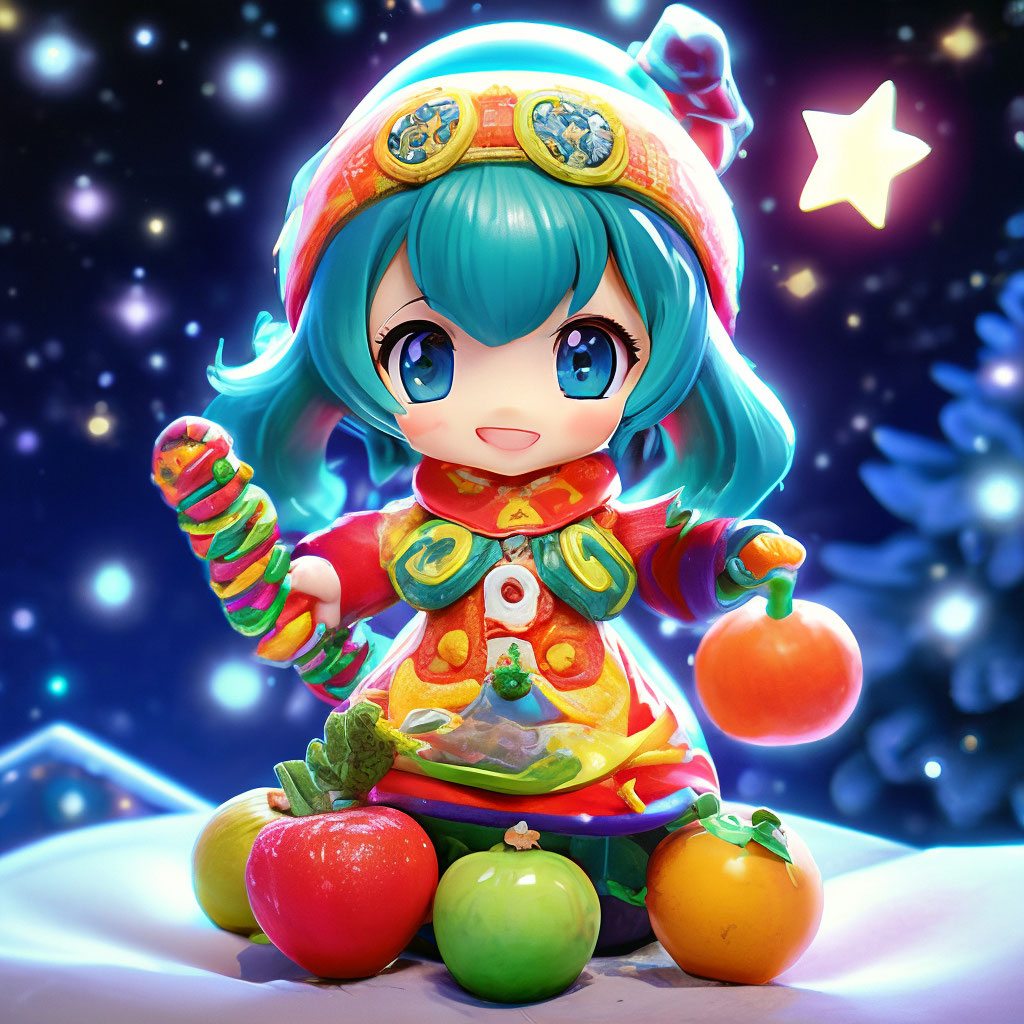 " ️Christmas tree toy fruit fighter ️ anime drawing, Fibonacci number ...