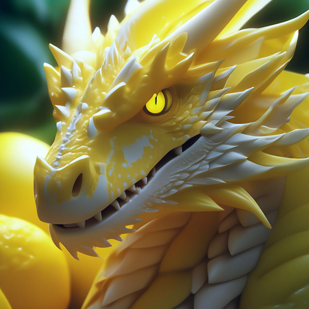 "Lemon Dragon aesthetic, beautiful, realistic, close-up, professional ...