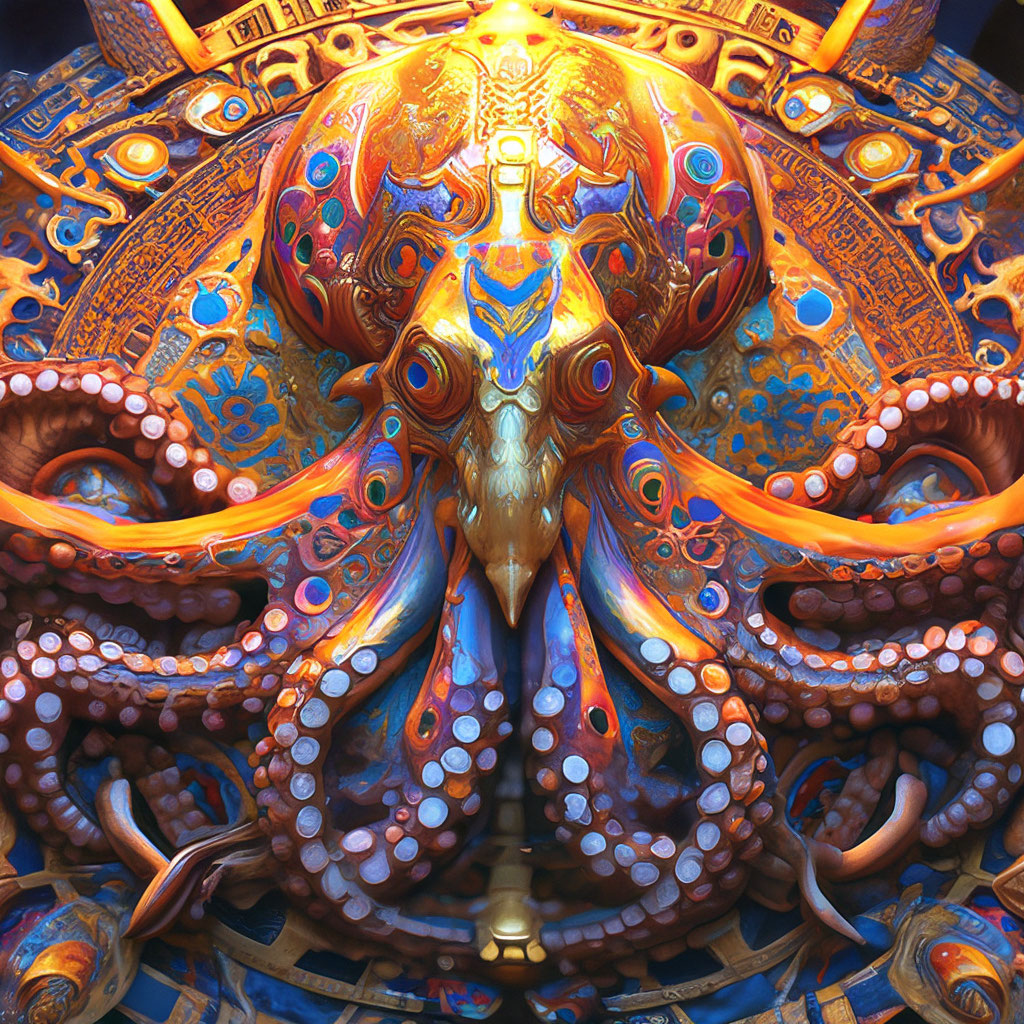 "Octopus grisha indian idol beautiful digital computer painting ...