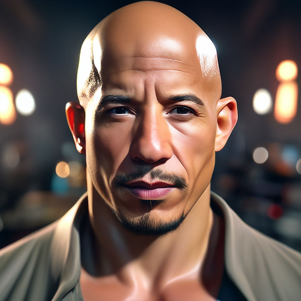 "Bald 😶 Vin Diesel - Popular Hollywood actor, face id, professional ...