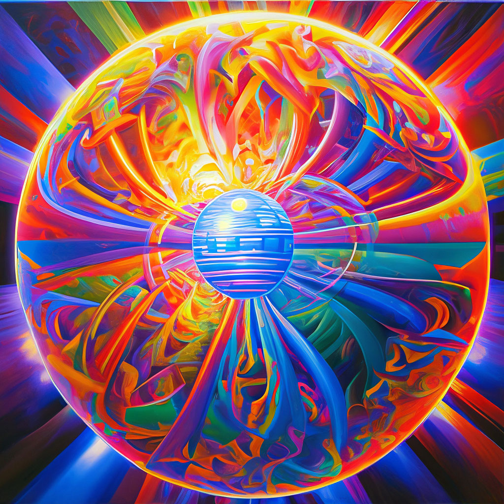 "Soul Sphere aesthetically pleasing, beautiful, bright, colorful, close ...