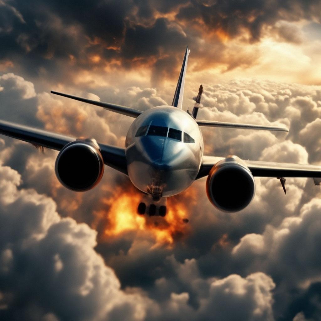 "Epic battle of planes with clouds" — image created in Shedevrum