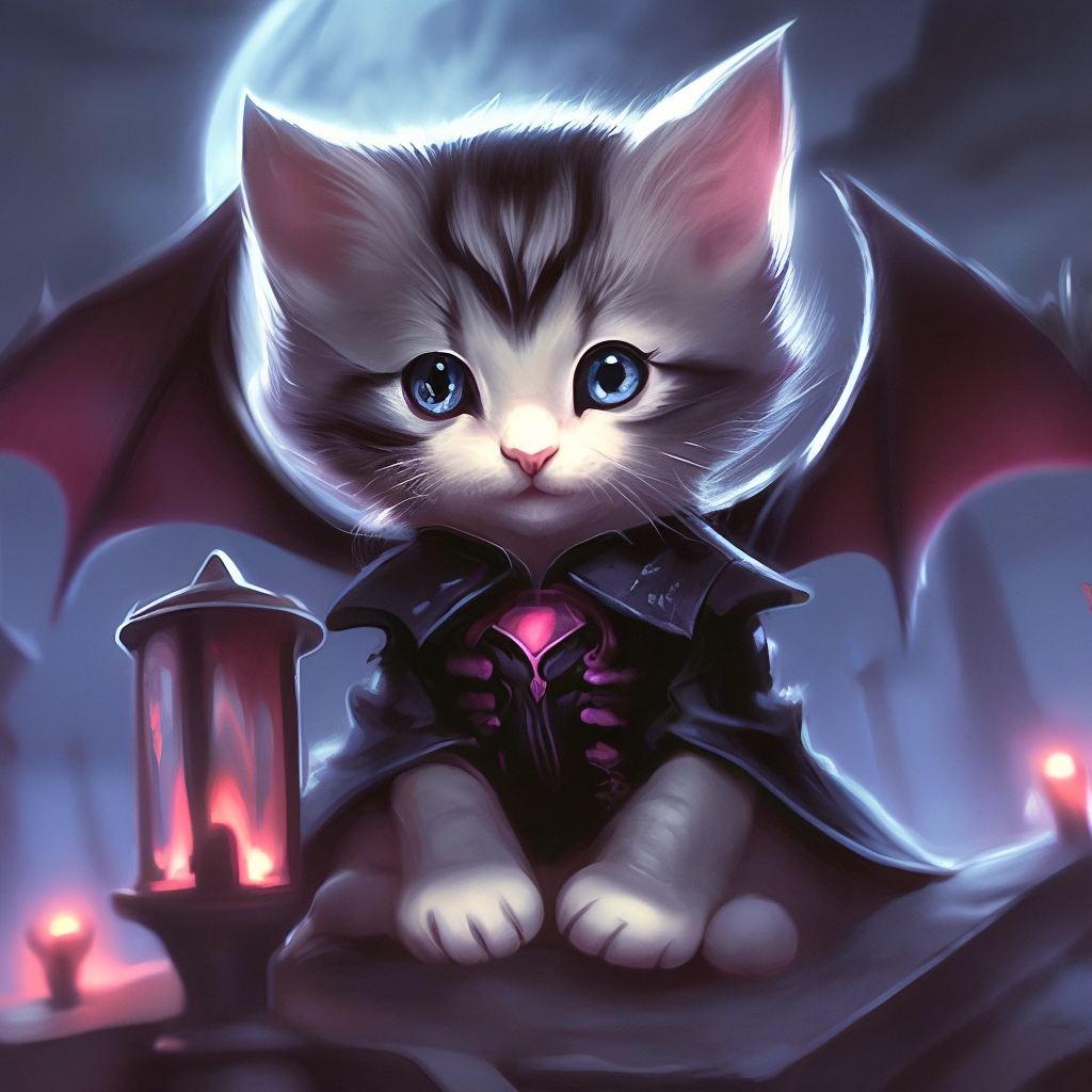 "Vampire Kitten" — image created in Shedevrum