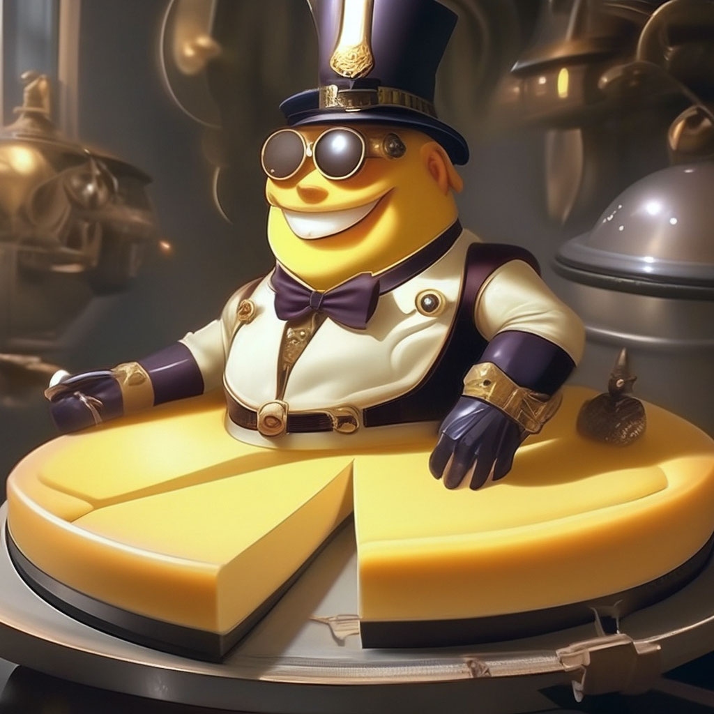 "Cheese. Nickname man+cheesecake, hybrid, anthropomorphic cheesecake ...