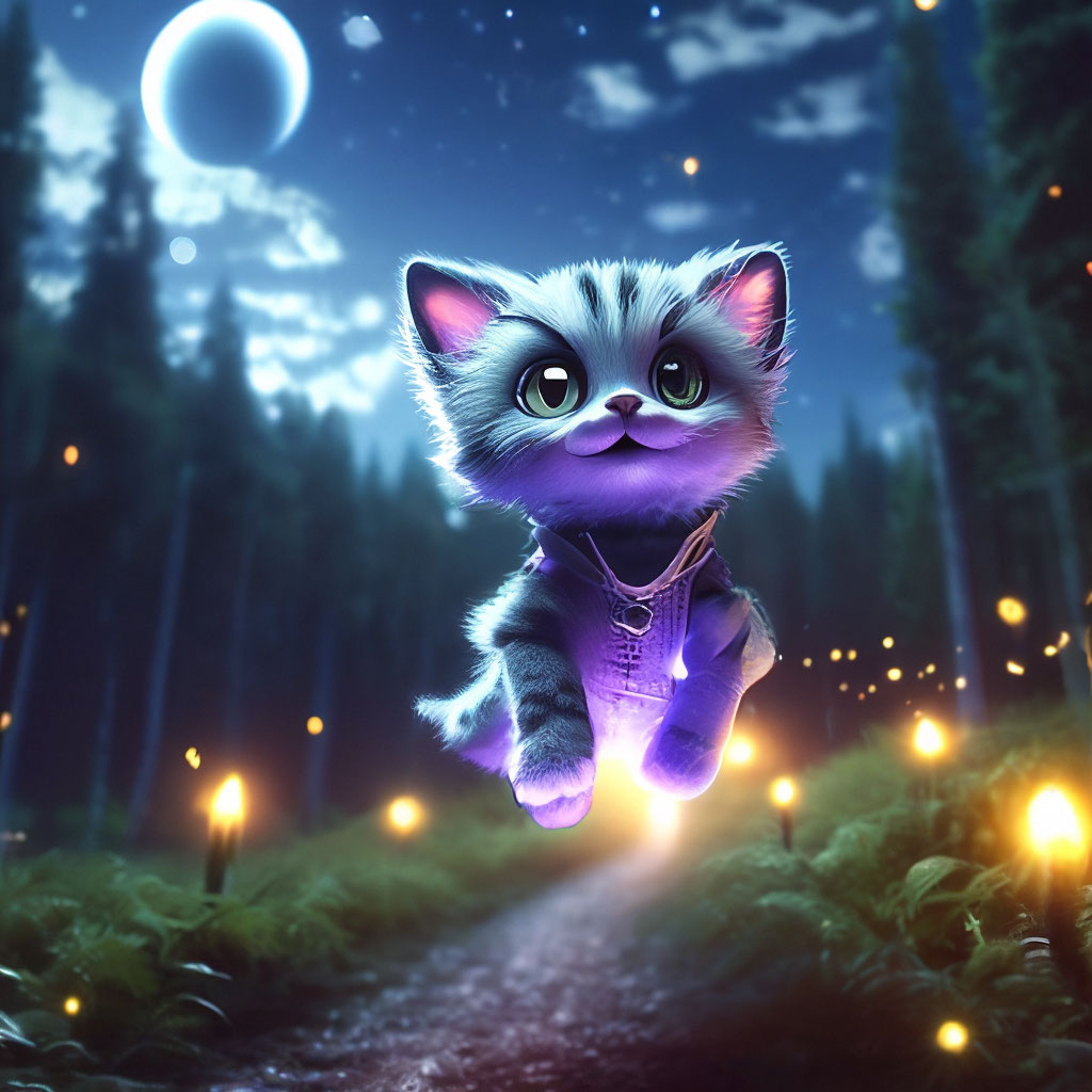 "A detailed intricate mysterious magical Cheshire alien cat flies ...