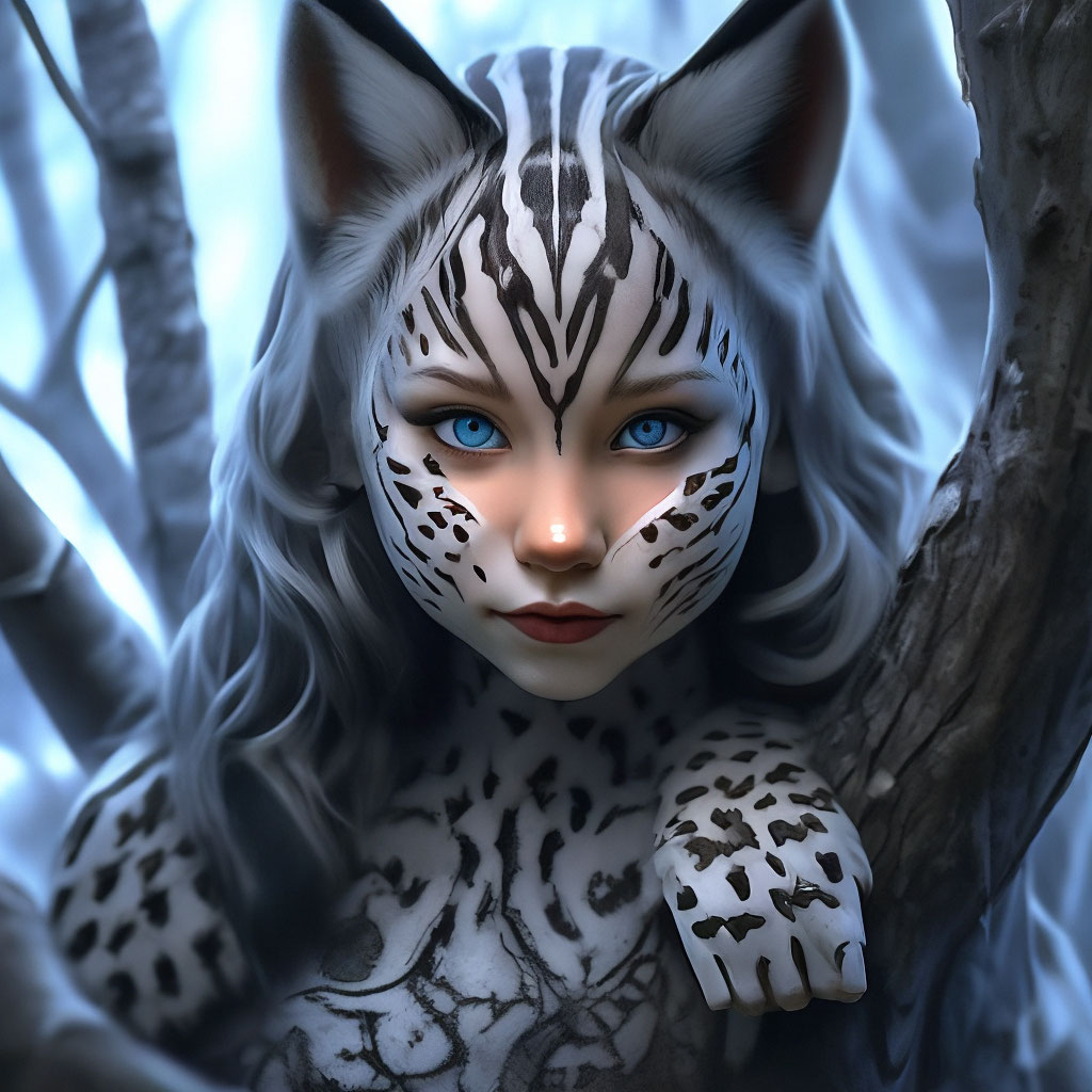 "Masterpiece, human skin from a young face, patterns on the face and ...