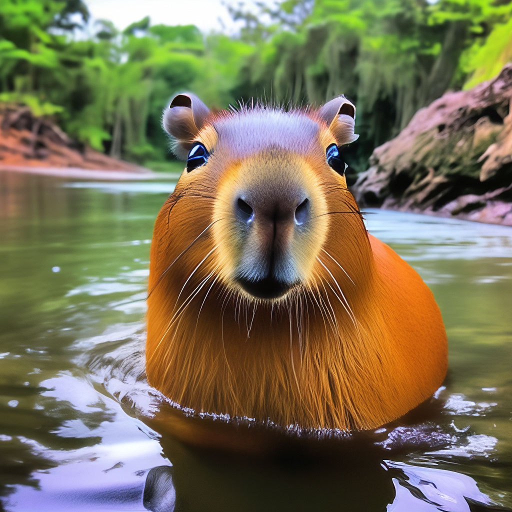 "Capybara begs for a gift" — image created in Shedevrum