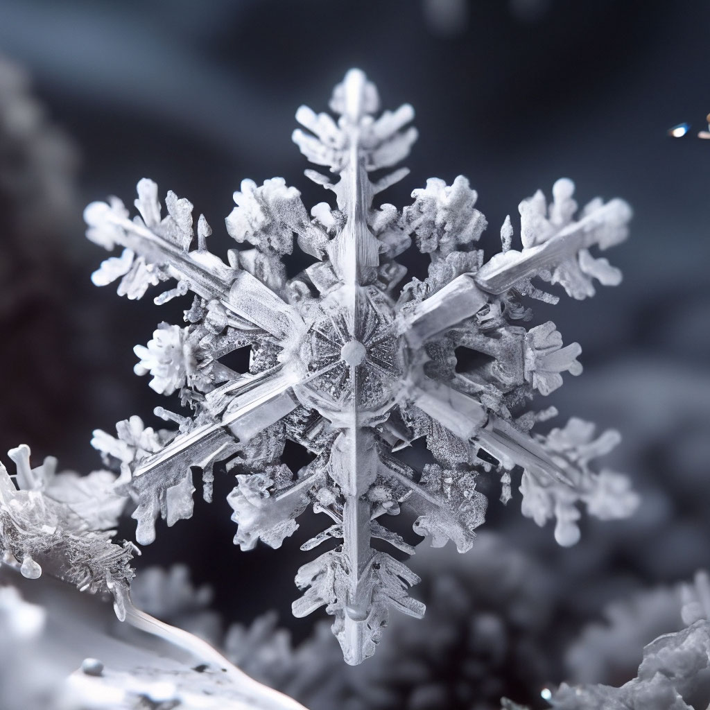 "Snowflake, octane rendering 100" — image created in Shedevrum