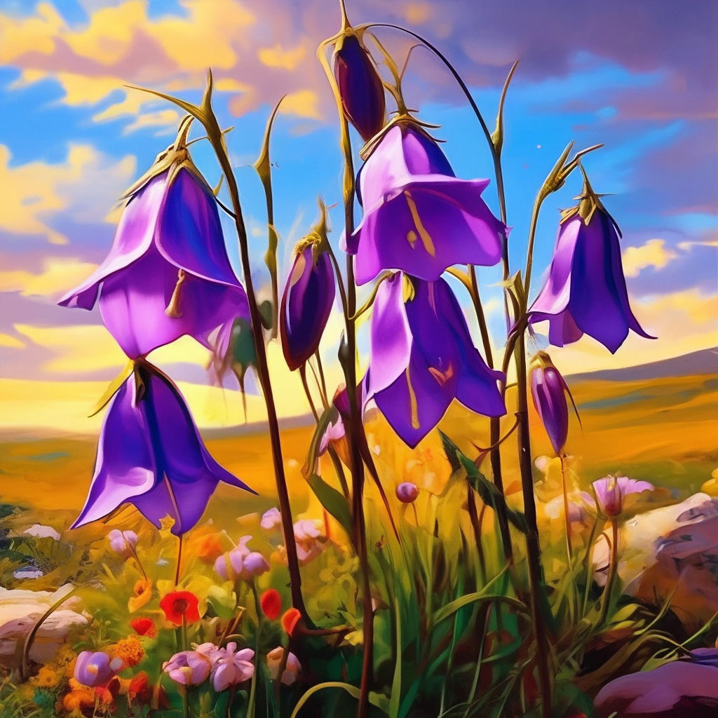 "My bells are steppe flowers" — image created in Shedevrum