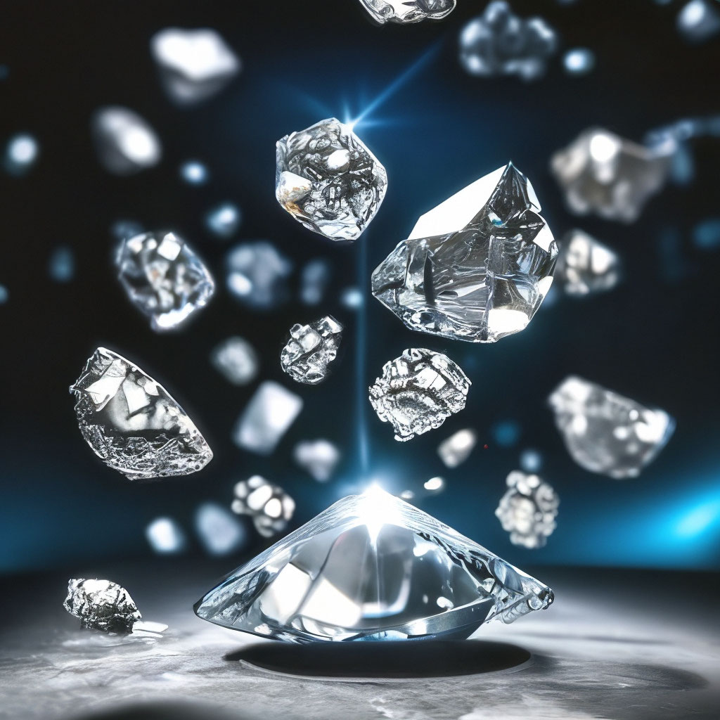 "Balancing of uneven stones, stylization of atoms, molecules, diamonds ...
