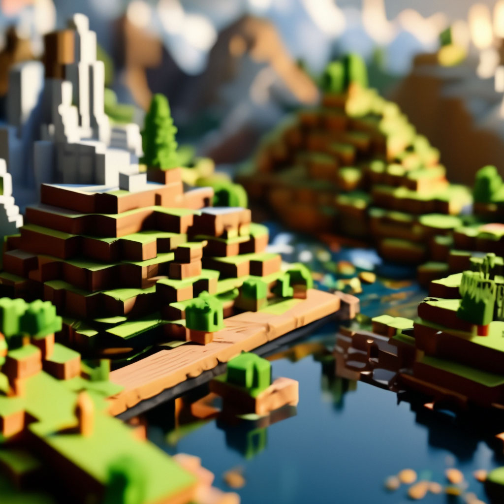 "In the style of minecraft" — image created in Shedevrum