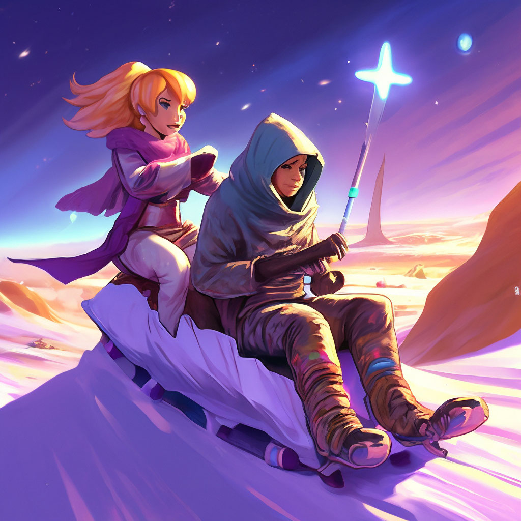 "In the middle of a snow-white desert, a hooded Jedi and a princess ...
