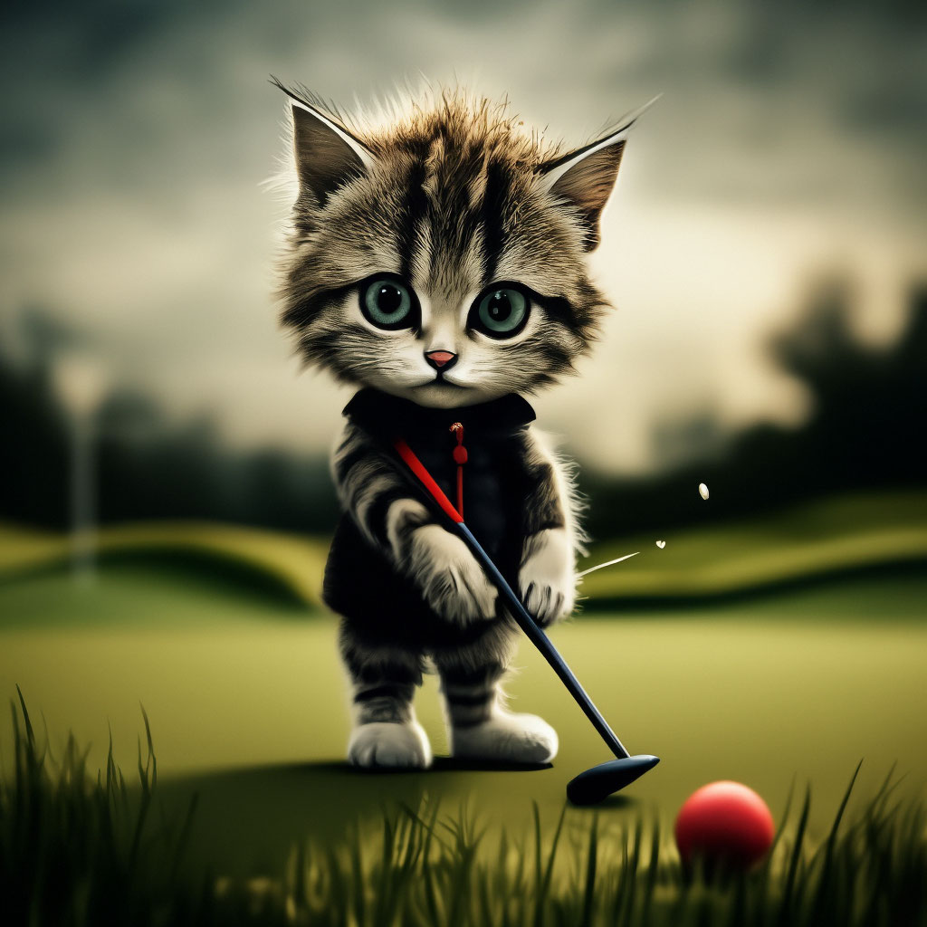 "The most harmful little cat plays golf, in the style of Burton humor ...