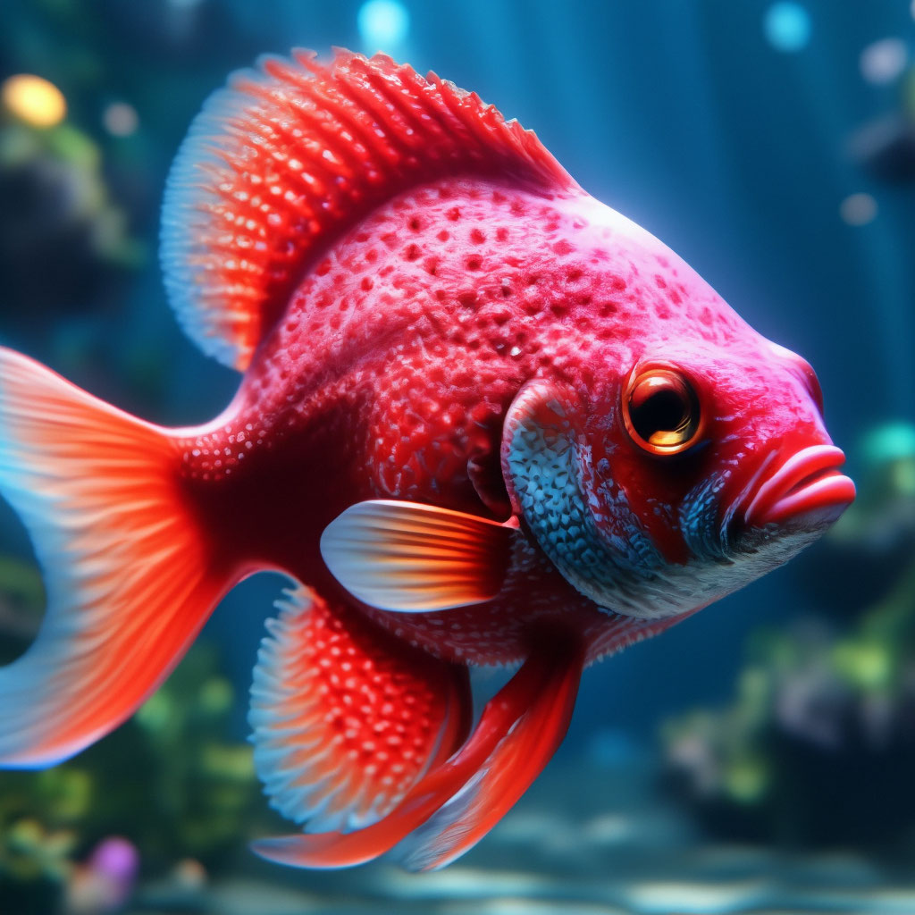 "🍓Strawberries+Fish🐟 🦠Hybrid🧬 The fish is strawberry red with yellow ...