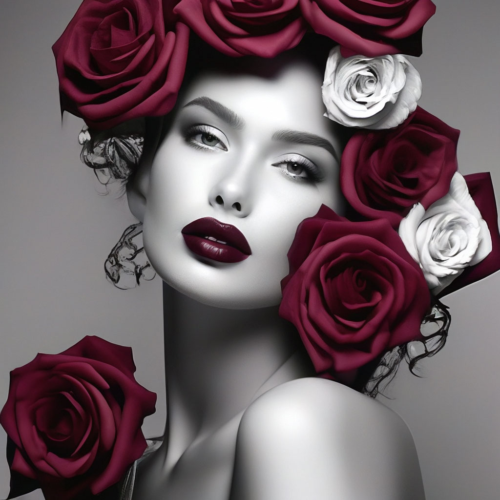 "A very beautiful girl of model appearance, drowns in black and ...