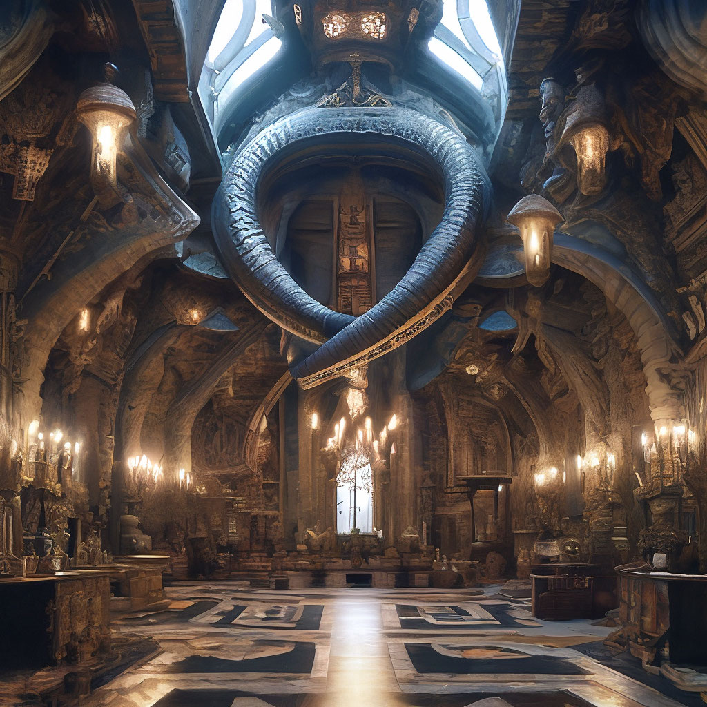 "THE SERPENT'S HALL" — image created in Shedevrum