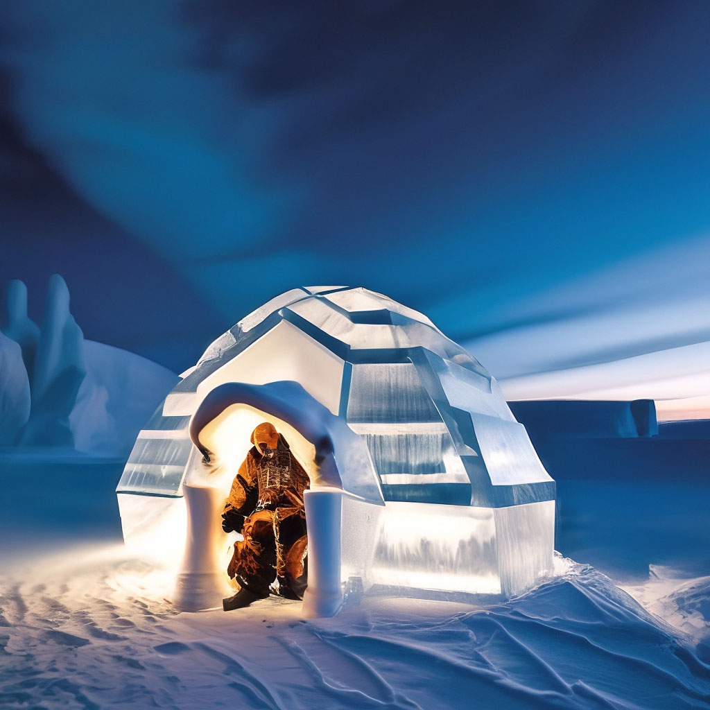 "Yakut in a crystal igloo" — image created in Shedevrum