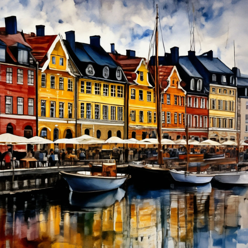 "Daub watercolor, ink, nervously, architecturisto, Scandinavian ...