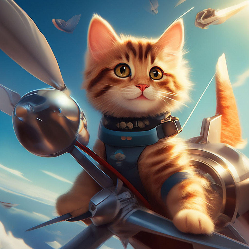 "A Cat With A Propeller" — image created in Shedevrum