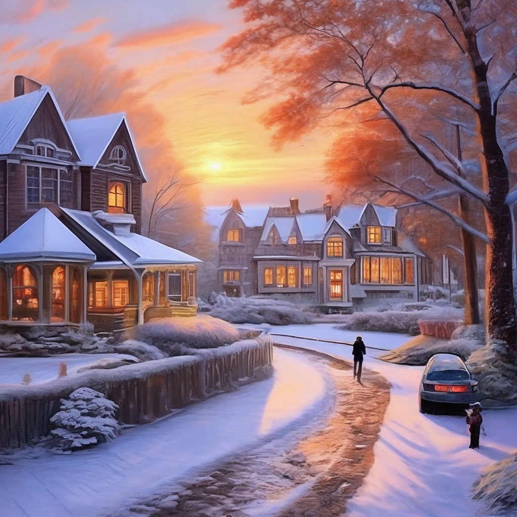 "Happy snowy December morning" — image created in Shedevrum