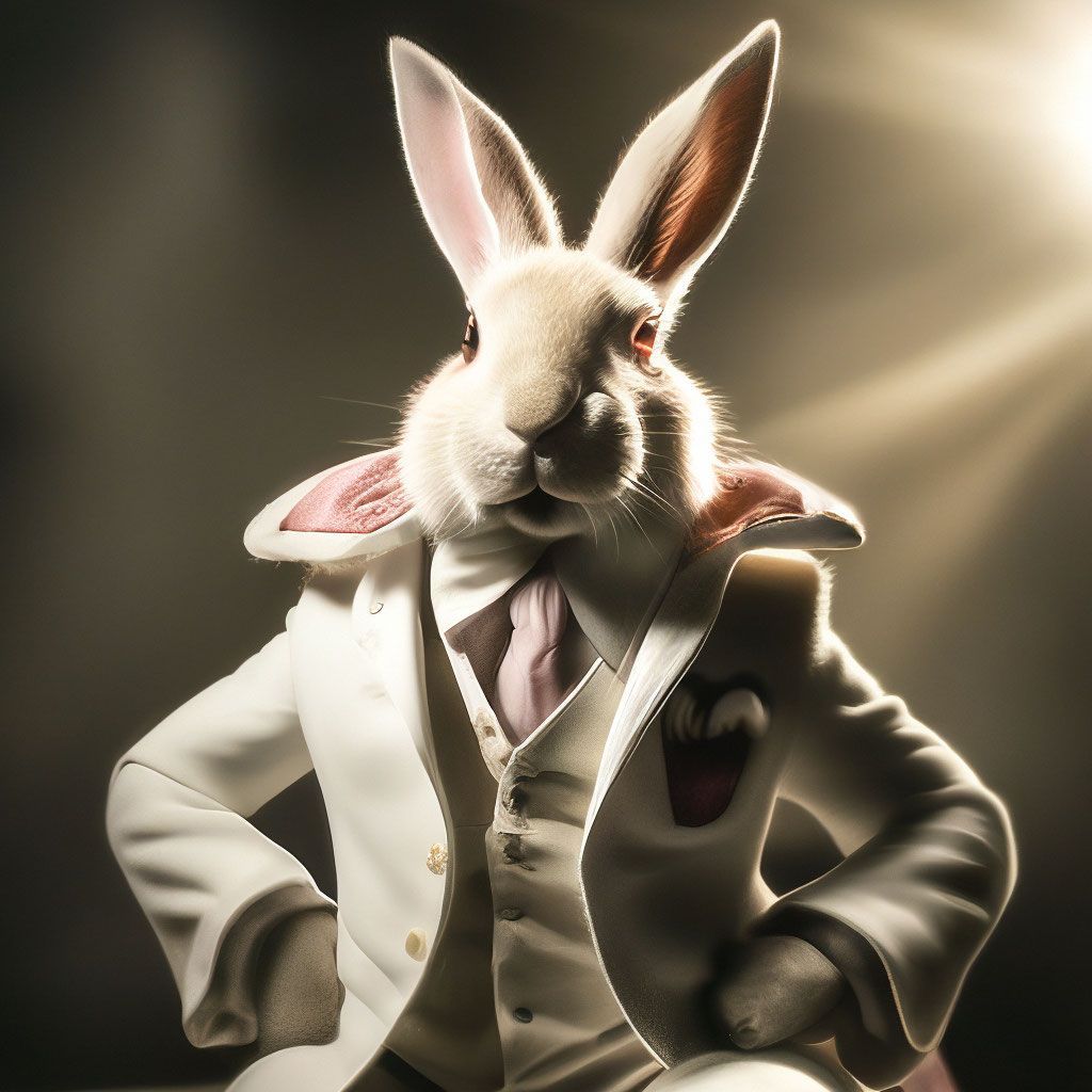 "Rabbit king, high quality" — image created in Shedevrum