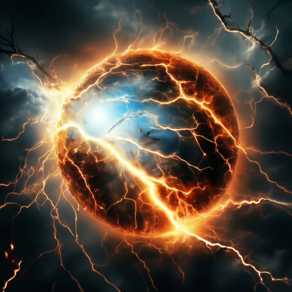"Ball lightning" — image created in Shedevrum