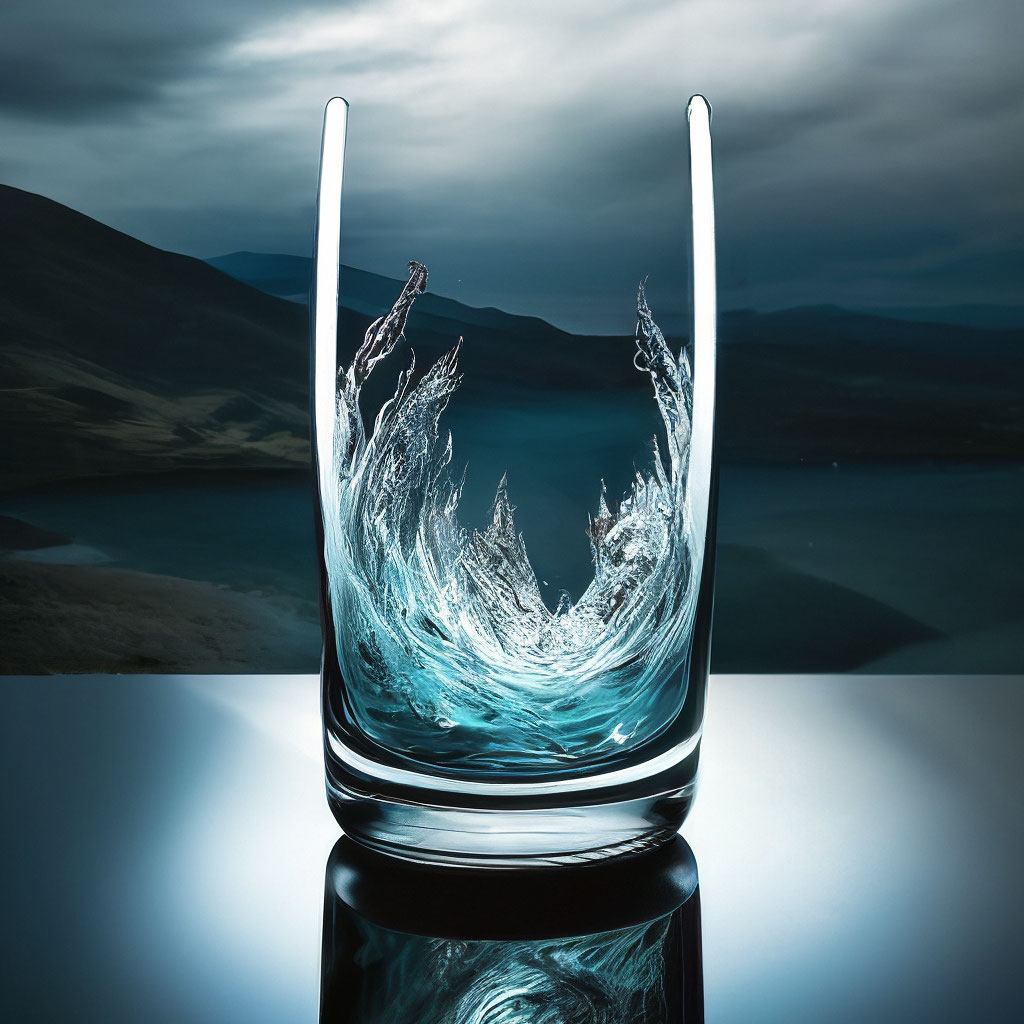 "The abyss in the glass" — image created in Shedevrum