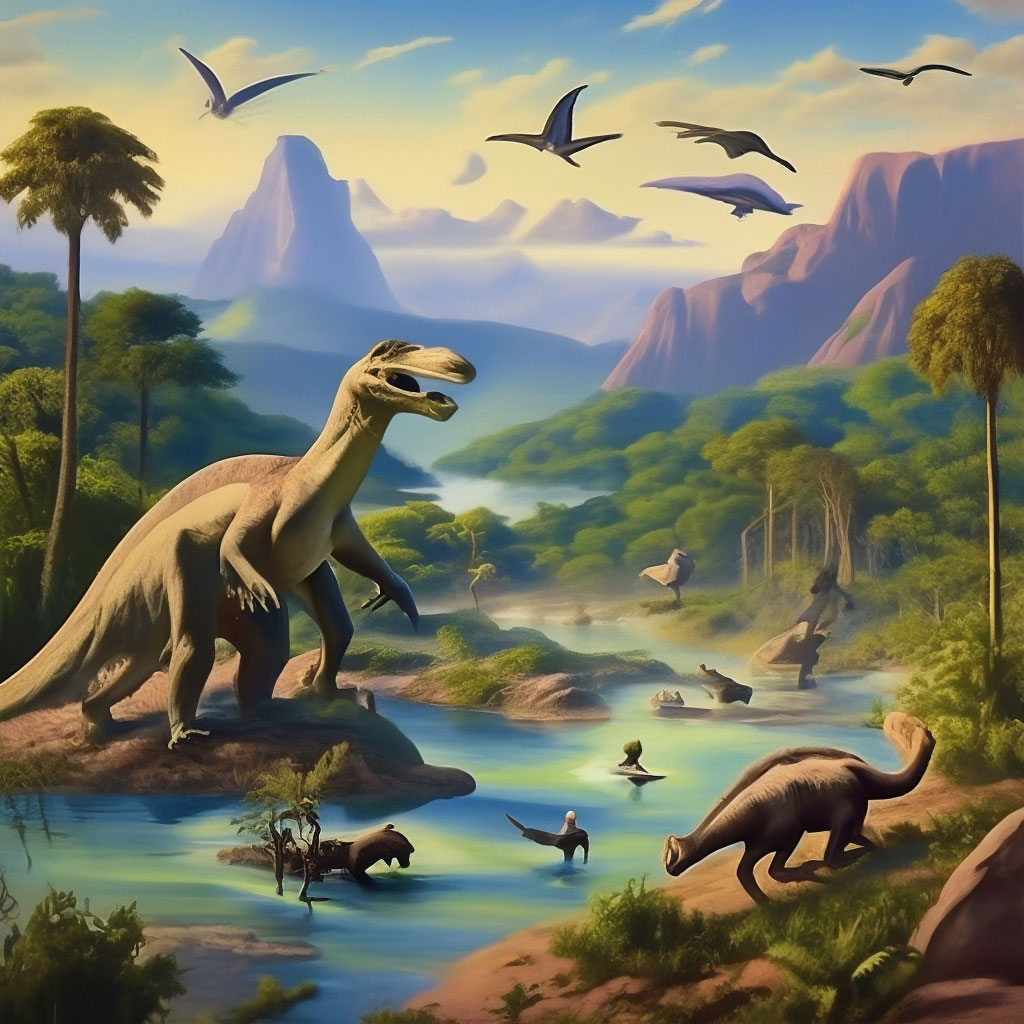 "Nature of the Jurassic period" — image created in Shedevrum