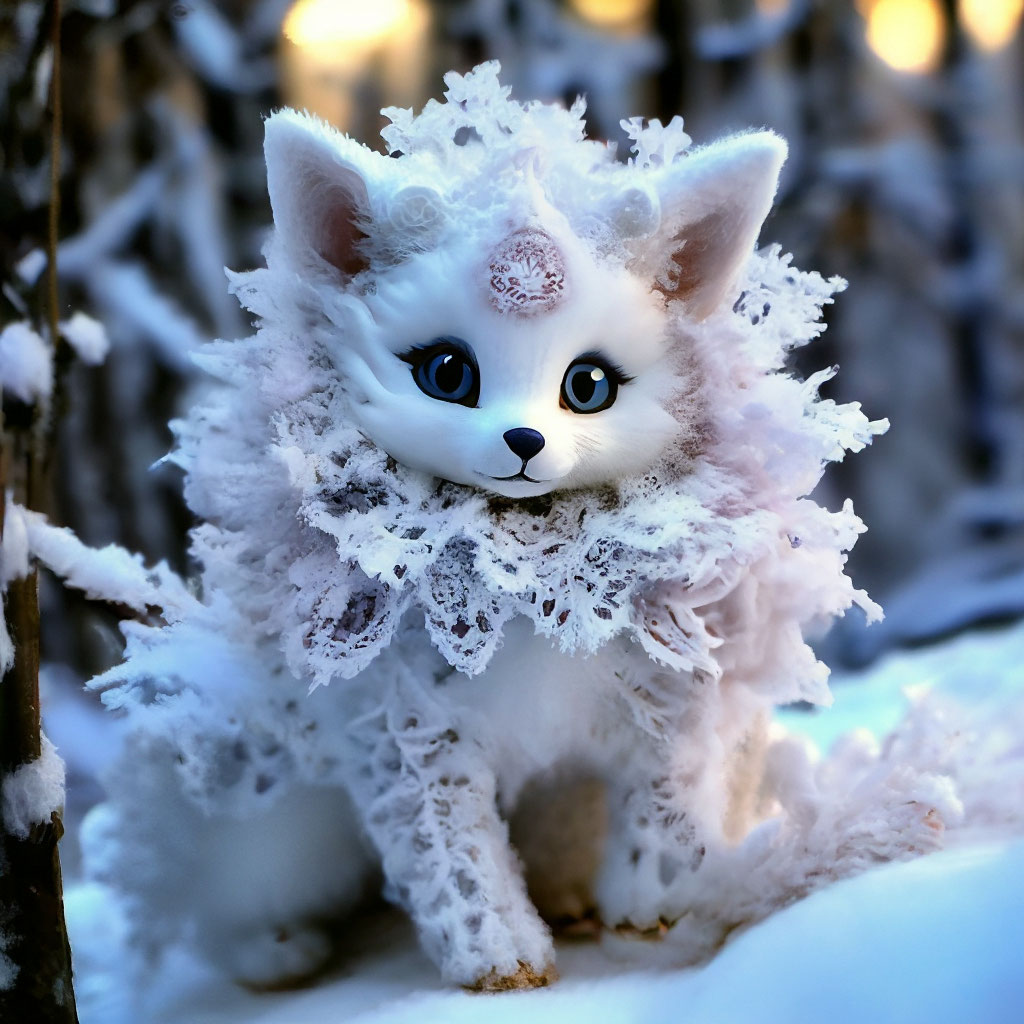 "A creature made of fractally entangled lace and fluff, very beautiful ...