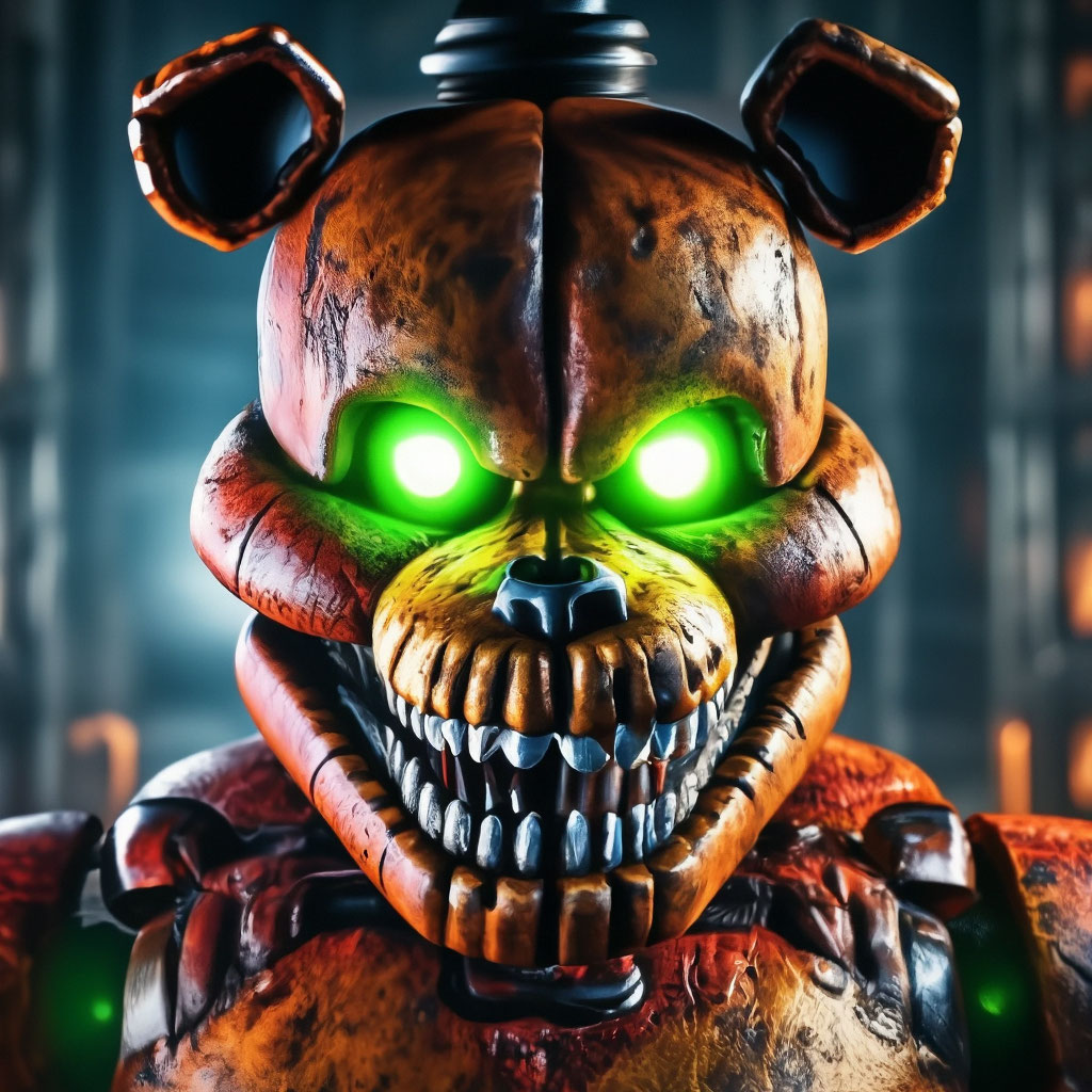 "Original animatronic nightmare freddy,fnaf,scary,freddy's eyes glow ...