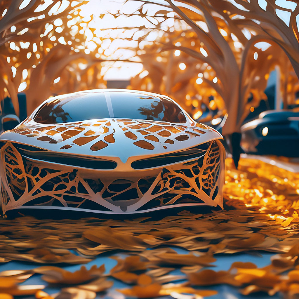 "A new reality : car made of skeletonized leaves , fashion art ...