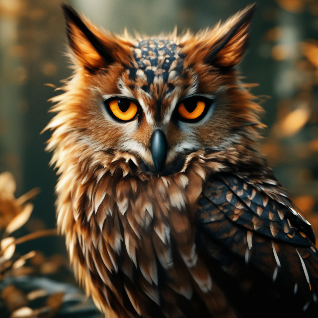 "Cat-owl, collaboration" — image created in Shedevrum