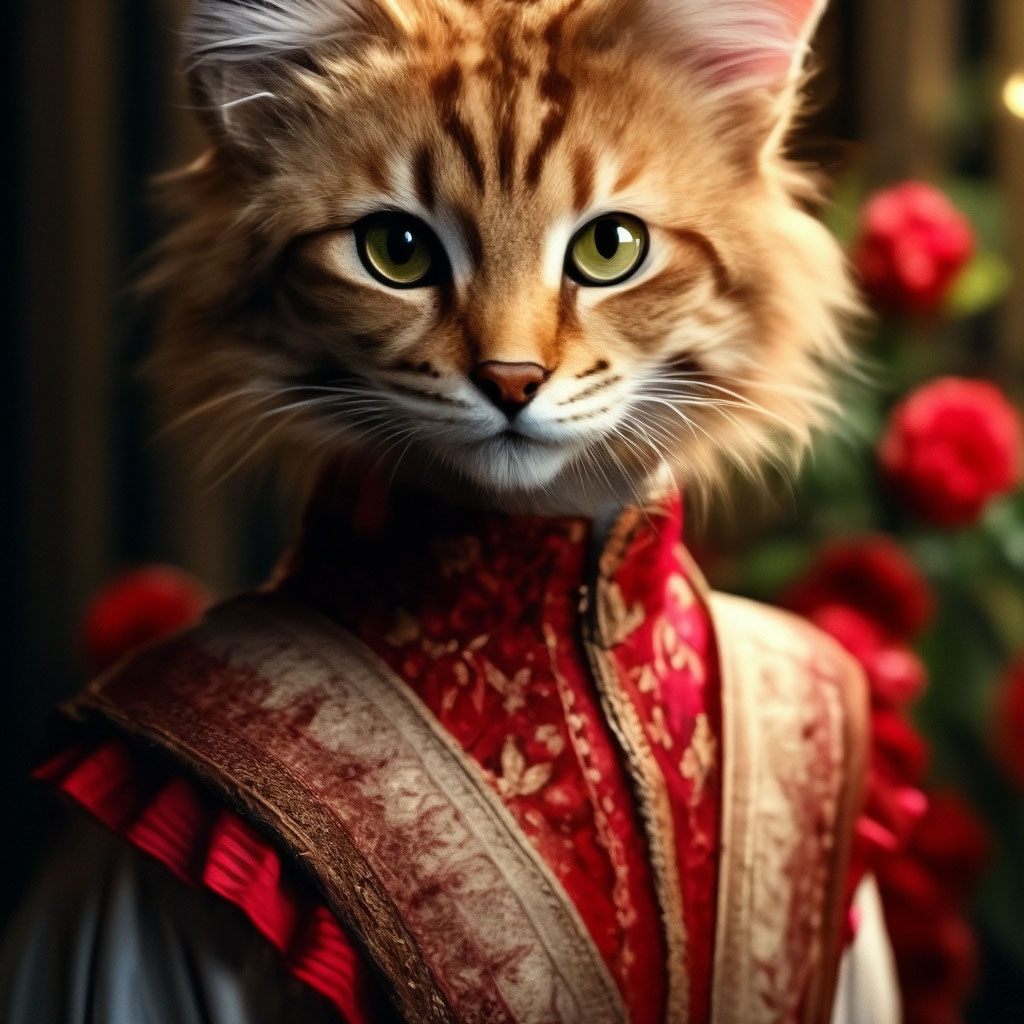 "Super-realistic, digital-art,watercolor, fluffy slender tall ...