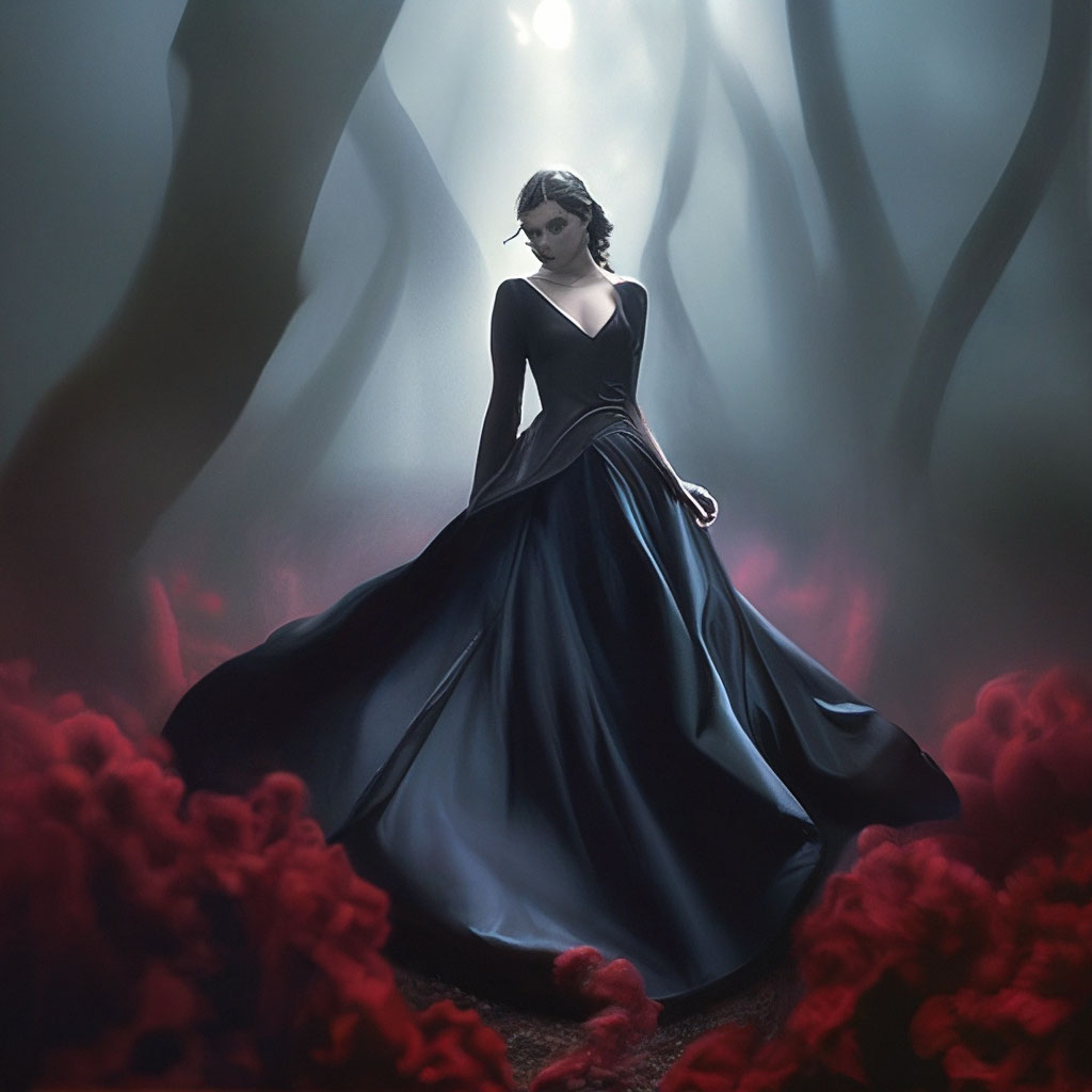 "Perfect tenderness Turns into a perfect evil" — image created in Shedevrum
