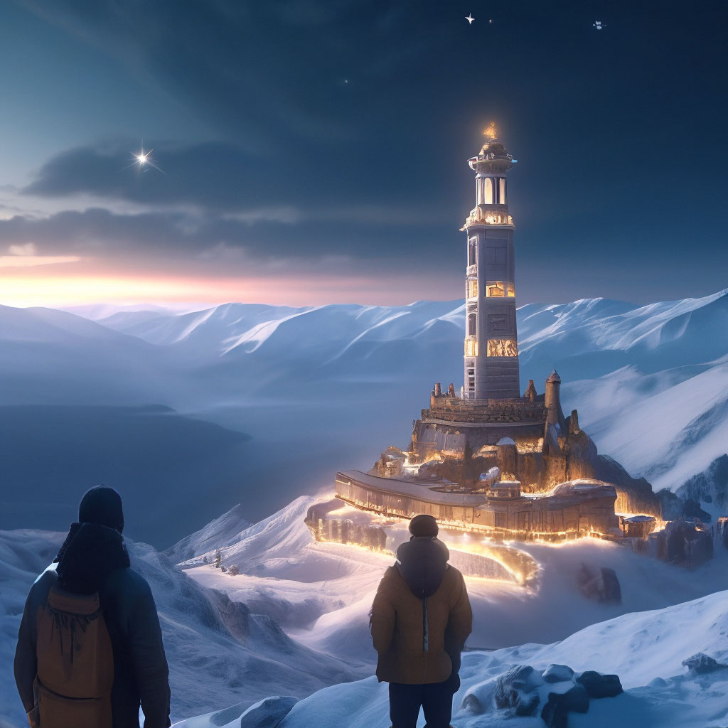 "A lost ancient city in the winter mountains, a magical lighthouse, two ...