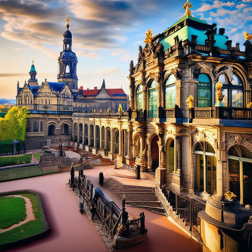 "Dresden Art Gallery, landscape, photography, high quality, detail ...