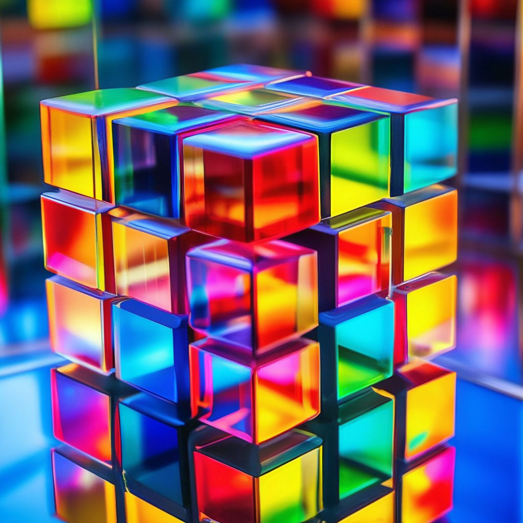 "Glass glass on glass glass Rubik's Cube Rainbow color, Gradient ...